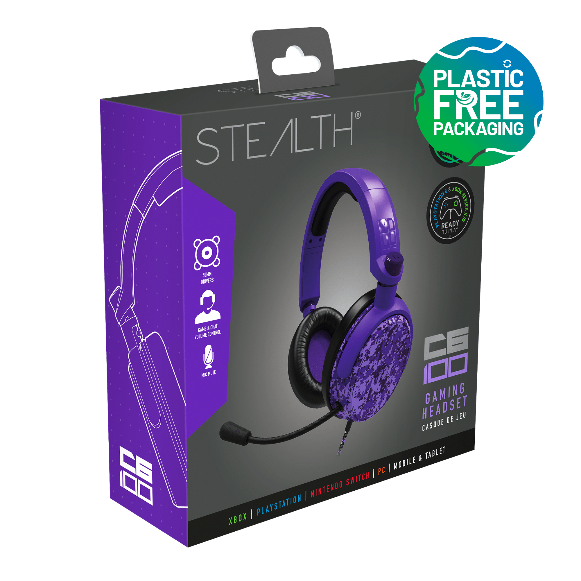 Buy Stealth C6-100 Gaming Headset – Camo Purple (Xbox, PS4, PS5, Switch ...