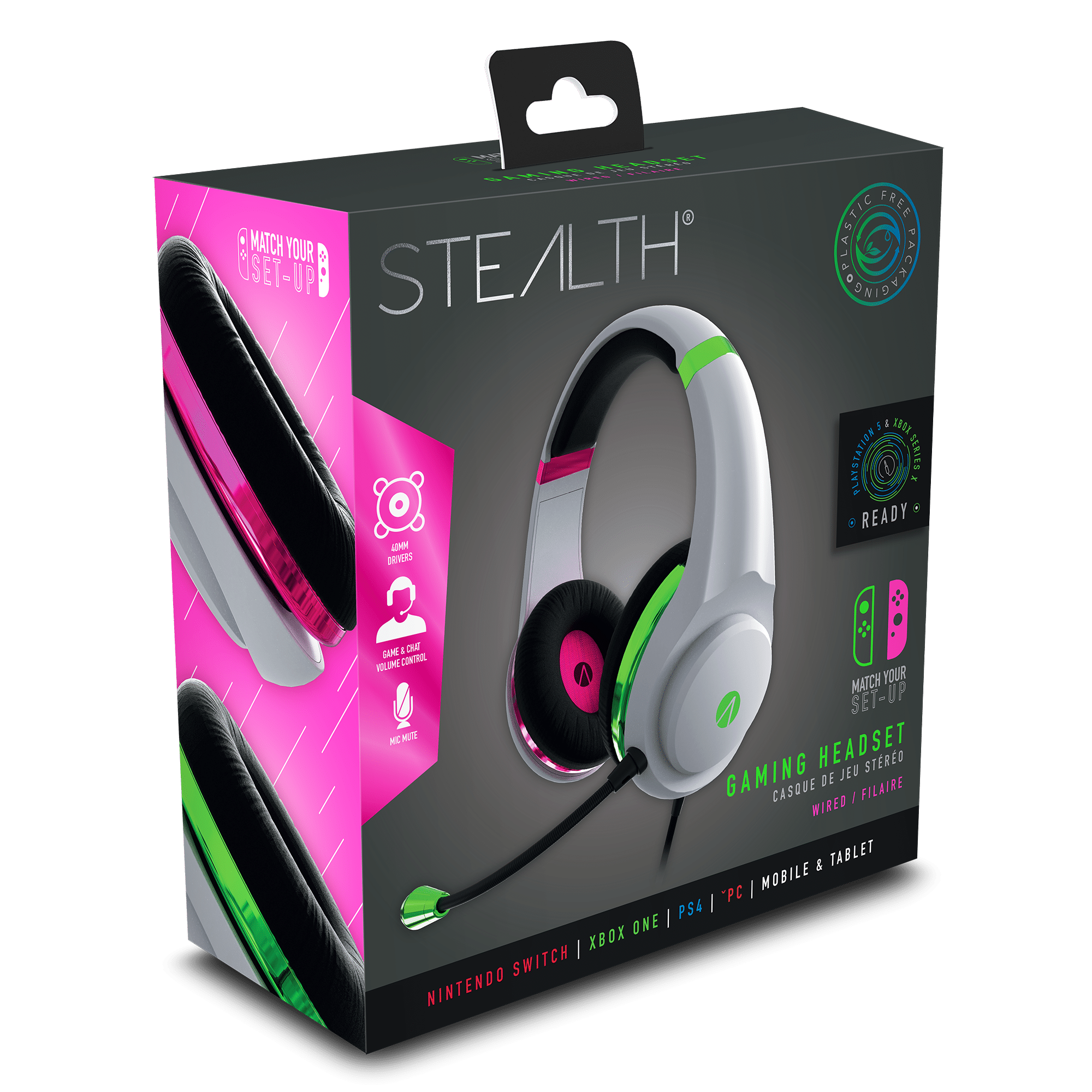 Buy Stealth XP-Neon Gaming Headset - Pink and Green (Xbox, PS4, PS5 ...